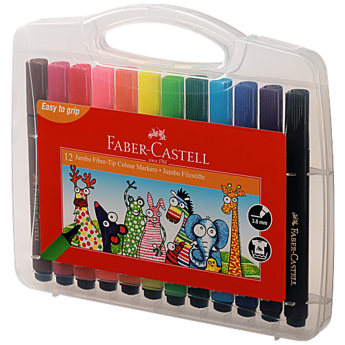 Buy Faber castell Jumbo Fibre-Tip Colour Markers 559412 - Triangular ...