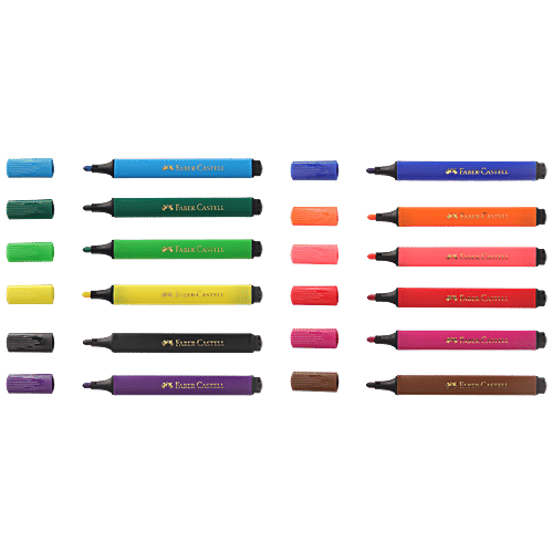 Buy Faber castell Jumbo Fibre-Tip Colour Markers 559412 - Triangular ...