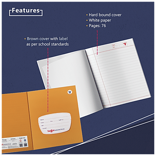 Buy Target Publications One Side Plain & One Side Line Notebook - 76 ...