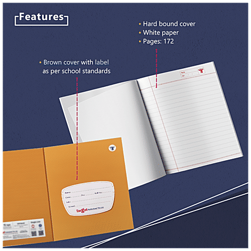 Buy Target Publications Notebook - One Side Ruled One Side Plain, Brown ...