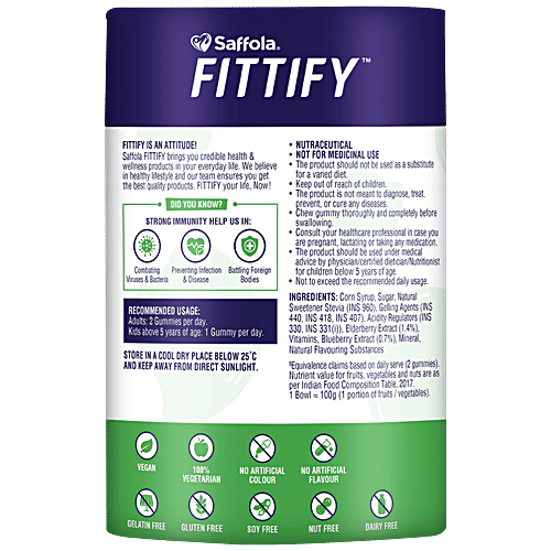 Buy Saffola FITTIFY The Perfekt Gummies - For Daily Immunity, Tangy ...