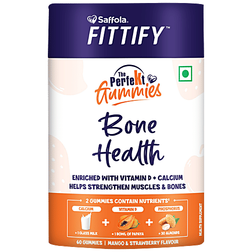 Buy Saffola FITTIFY The Perfekt Gummies - For Bone Health, Mango ...