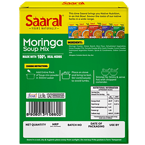 Buy SAARAL Moringa Soup Mix - Made With 100% Real Herbs Online at Best ...