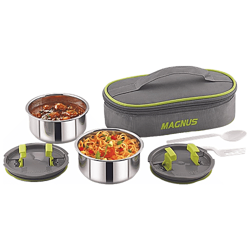 Buy Magnus Olive Stainless Steel Lunch Box - Food Grade, Leak Proof ...