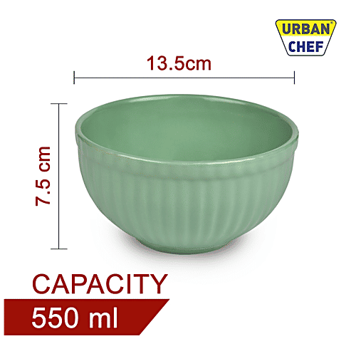 Buy Urban Chef Listra Ceramic Bowl - Sea Green, Handcrafted, Shine ...