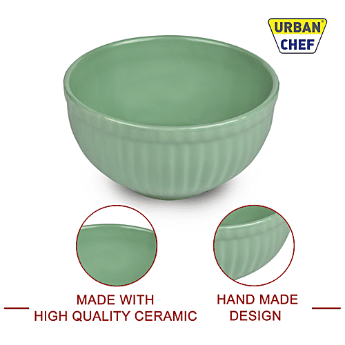 Buy Urban Chef Listra Ceramic Bowl - Sea Green, Handcrafted, Shine ...
