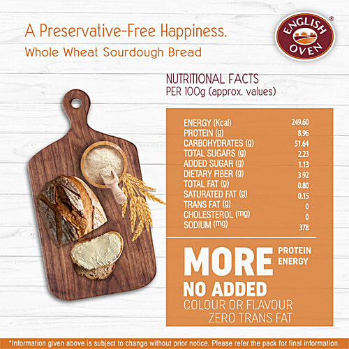 Buy English Oven Whole Wheat Sourdough Stone Baked Bread - Preservative ...