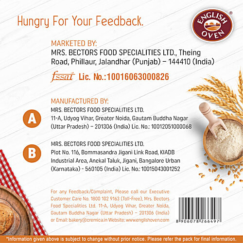 Buy English Oven Whole Wheat Sourdough Stone Baked Bread - Preservative ...