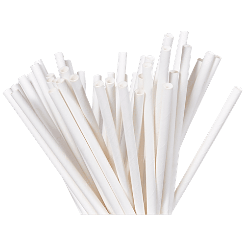 Buy Nabhas Disposable Paper Straw - Eco-Friendly, 20 cm, 6 mm, White ...