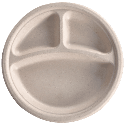 Buy Nabhas Disposable Paper Plate - Bagasse, Round, Eco-Friendly, 3 CP 9" Online at Best Price ...