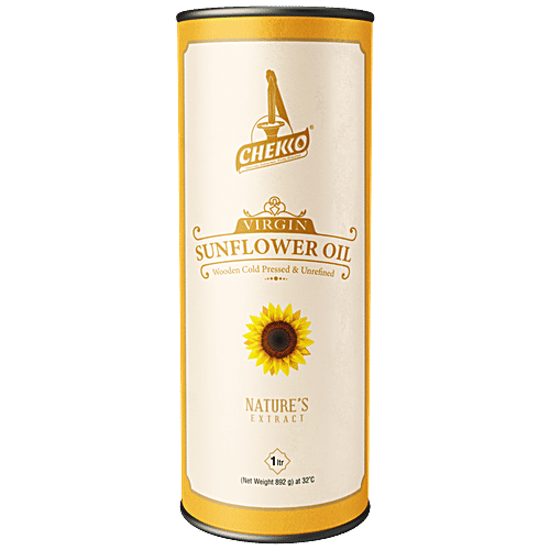 Buy Chekko Cold Pressed Sunflower Oil - 100% Natural, Pure & Unrefined ...