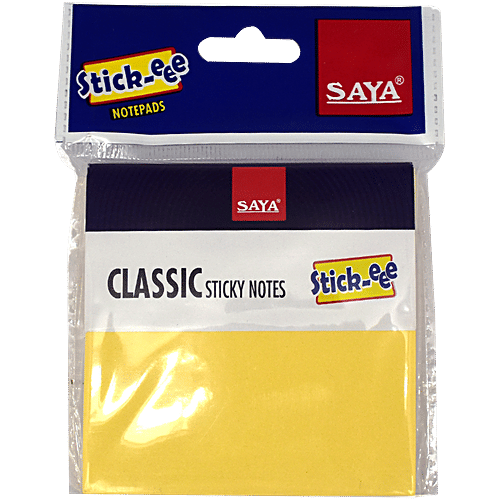 Buy Saya Stick-eee Note Pad - Easy To Use, Yellow, 75 mm x 78 mm Online ...