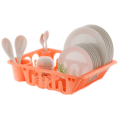 Buy AMBITION Dish Rack With Drainer - Plastic, Durable, BPA Free, For ...