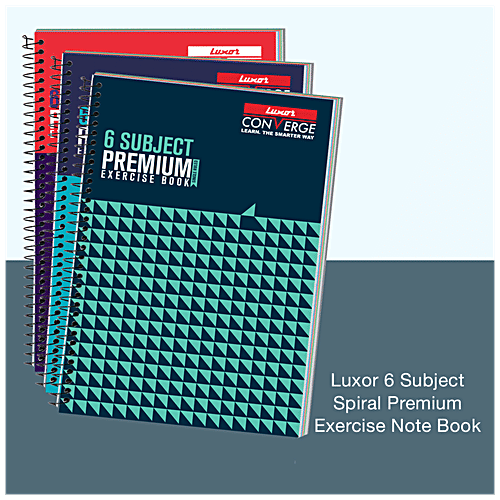 Buy Luxor 6 Subject Spiral Premium Exercise Notebook - Single Ruled ...