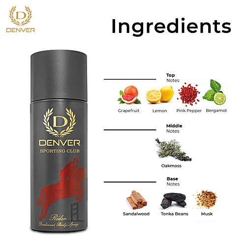 Buy Denver Sporting Club Rider Deodorant Body Spray - For Men Online at ...