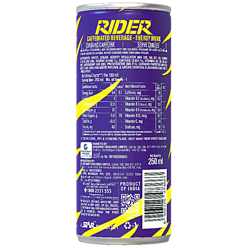 Buy Rider Energy Drink - Caffeinated Beverage Online at Best Price of ...