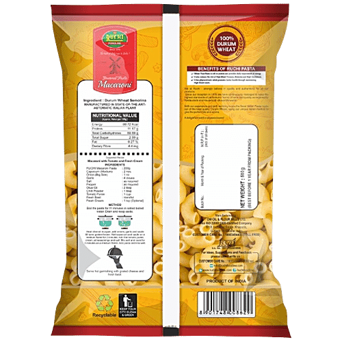 Buy RUCHI Gourmet Pasta Macaroni - 100% Durum Wheat Online at Best ...
