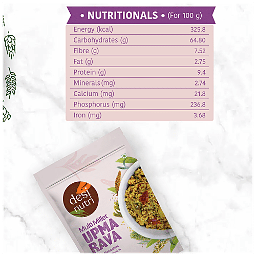 Buy Desi Nutri Multi Millet Upma Rava - Rich In Fibre, Gluten Free ...