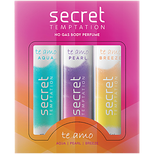 Buy Secret Temptation Te Amo Perfume Body Spray - Aqua, Breeze, Pearl ...