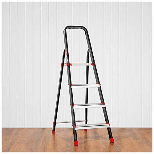 Buy Prestige Household Ladder - 4 Steps, Black/Sliver, Clean Home, High ...