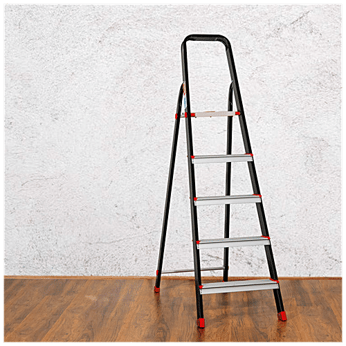 Buy Prestige Household Ladder - 5 Steps, Black/Sliver, Clean Home, High ...