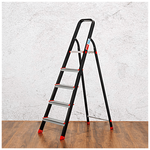 Buy Prestige Household Ladder - 5 Steps, Black/Sliver, Clean Home, High ...