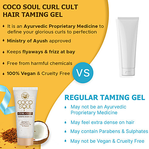 Coco Soul Curl Cult Taming Hair Gel - Controls Frizz, For Manageable ...