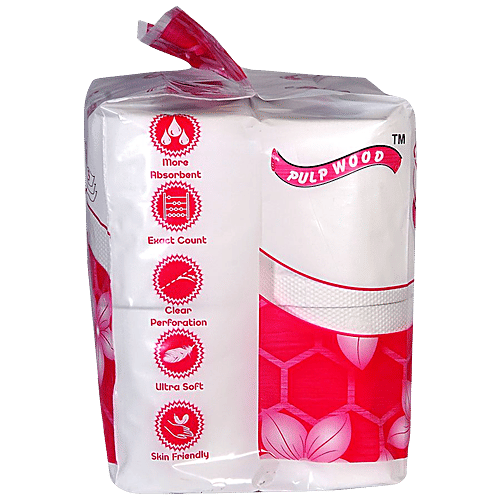 Buy Pulp Wood Virgin Tissue/Toilet Roll - Soft, Skin-Friendly, Super ...