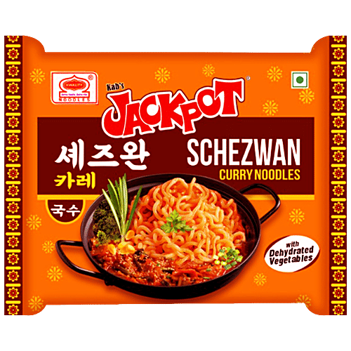 Buy Kab's Jackpot Schezwan Curry Noodles - With Dehydrated Vegetables ...