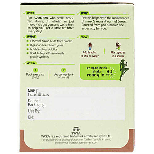Buy Tata GoFit Plant Protein Powder - For Women, Trial Pack, Café Mocha ...
