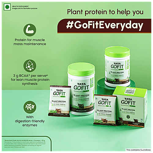 Buy Tata GoFit Plant Protein Powder - For Women, Trial Pack, Café Mocha ...