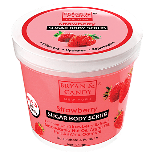 Buy Bryan & Candy Sugar Body Scrub - Strawberry, pH 5.5, Skin Friendly ...