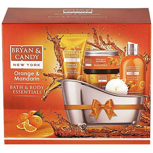 Buy Bryan & Candy Bath Tub Gift Set - Orange & Mandarin, Complete Home ...