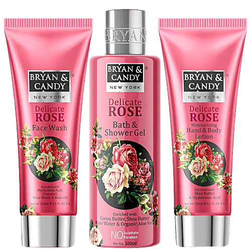 Buy Bryan & Candy Bath & Body Essential Gift Set - Delicate Rose, For Men & Women Online at Best ...