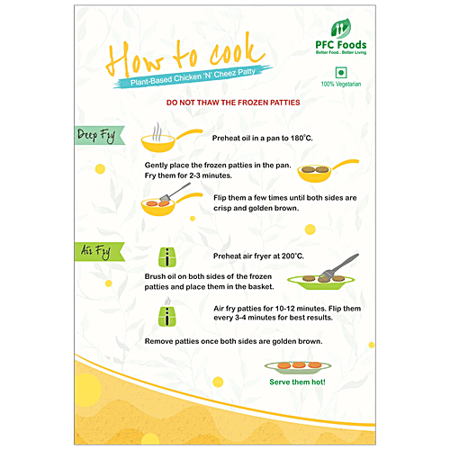 Buy PFC Foods Plant-Based Chicken N Cheese Burger Patty - Vegetarian ...