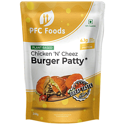 Buy PFC Foods Plant-Based Chicken N Cheese Burger Patty - Vegetarian ...