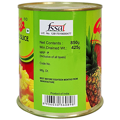 Buy Apollo Pineapple Slice - In Syrup, Distinct Flavour & Taste Online ...