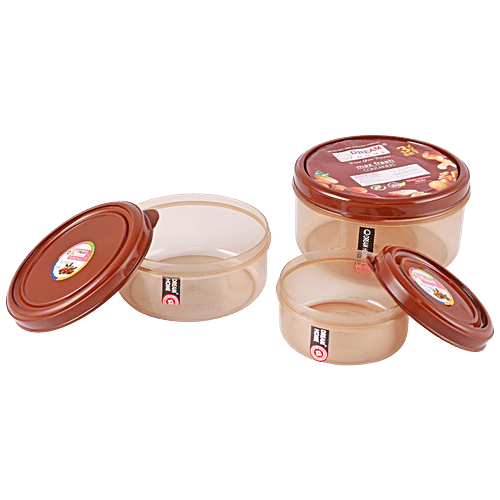 Buy Dream Home Storage Containers - Plastic, Brown, Big, Plain, Nested ...