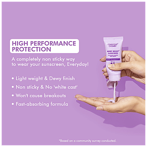 Buy Conscious Chemist Berry Bright Sunscreen Soothing, Calming & Non ...