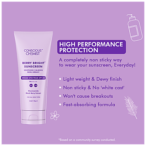 Buy Conscious Chemist Berry Bright Sunscreen Soothing, Calming & Non ...