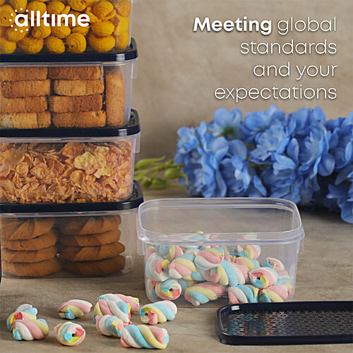 Buy All Time Plastic Polka Containers With Lid - Blue, Multipurpose ...