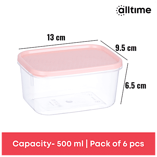 Buy All Time Plastic Polka Containers With Lid - Pink, Multipurpose ...