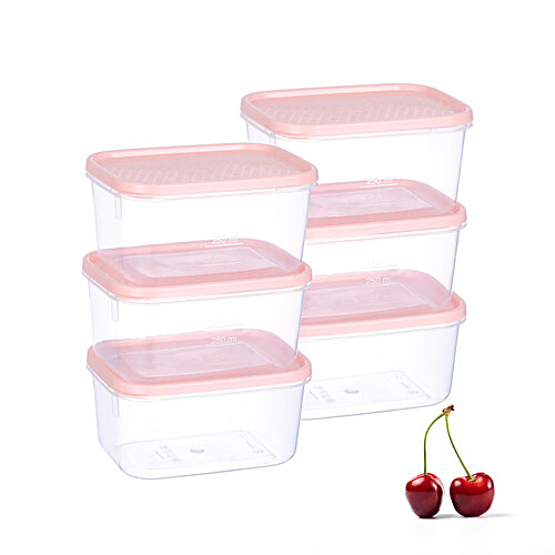 Buy All Time Plastic Polka Containers With Lid - Pink, Multipurpose ...
