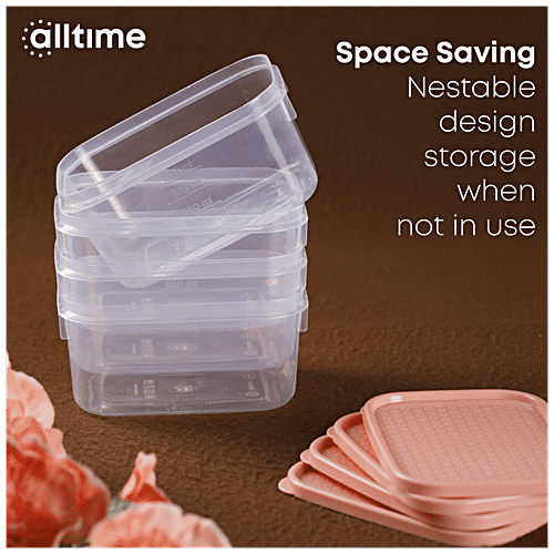 Buy All Time Plastic Polka Containers With Lid - Pink, Multipurpose ...
