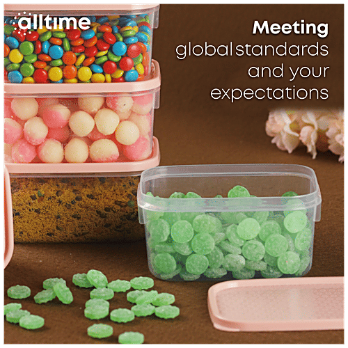 Buy All Time Plastic Polka Containers With Lid - Pink, Multipurpose ...