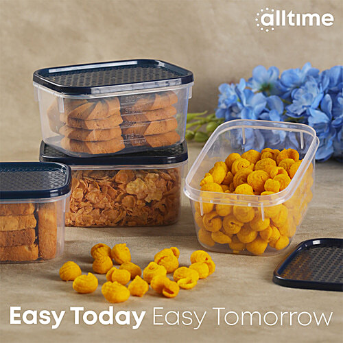 Buy All Time Plastic Polka Containers With Lid - Blue, Multipurpose ...