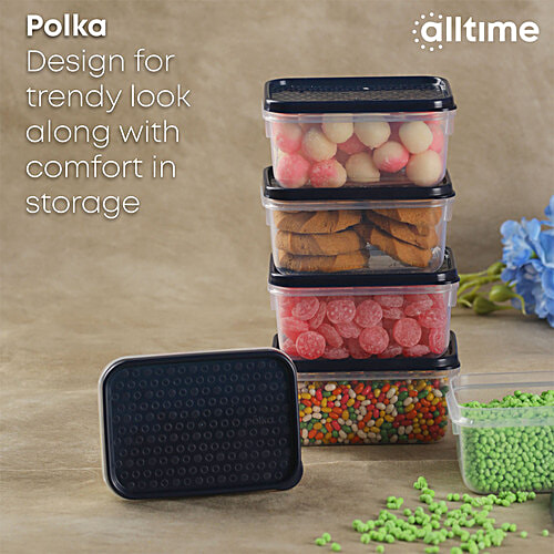 Buy All Time Plastic Polka Containers With Lid - Blue, Multipurpose ...