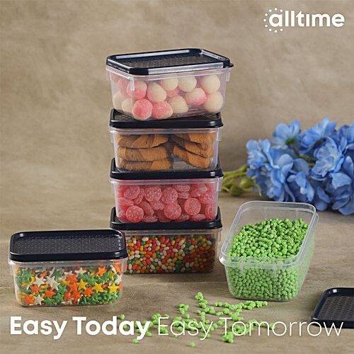 Buy All Time Plastic Polka Containers With Lid - Blue, Multipurpose ...