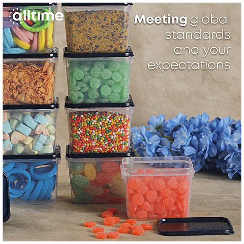 Buy All Time Plastic Polka Containers With Lid - Blue, Multipurpose ...