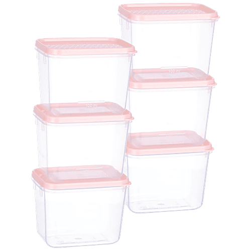 Buy All Time Plastic Polka Containers With Lid - Pink, Multipurpose ...